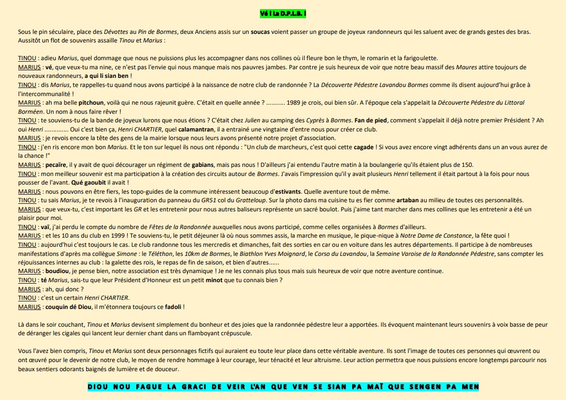 Origines de la DPLB